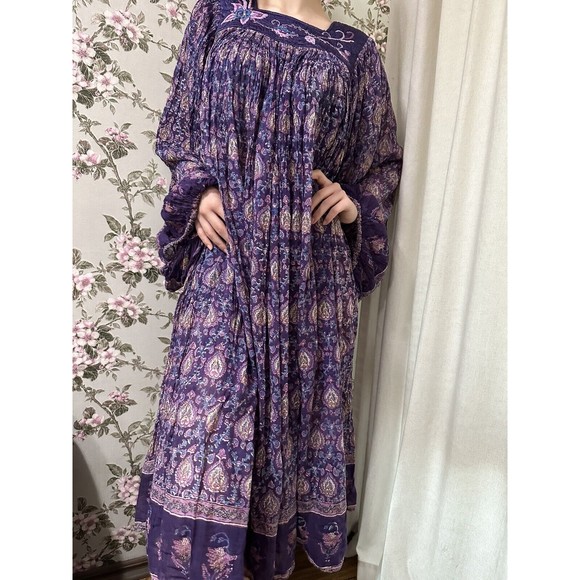 Phool | Dresses | Rare Vtg Phool 7s Purple Beads Retro Puff Sleeves ...